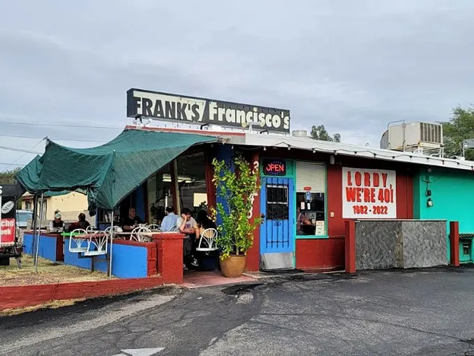 Frank's colorful exterior is like Tucson's version of a warm hug – vibrant, welcoming, and promising delicious comfort food inside.