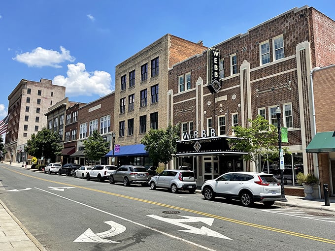 Historic downtown Gastonia welcomes you with charming brick buildings and the iconic Webb Theater – small-town magic with big personality!