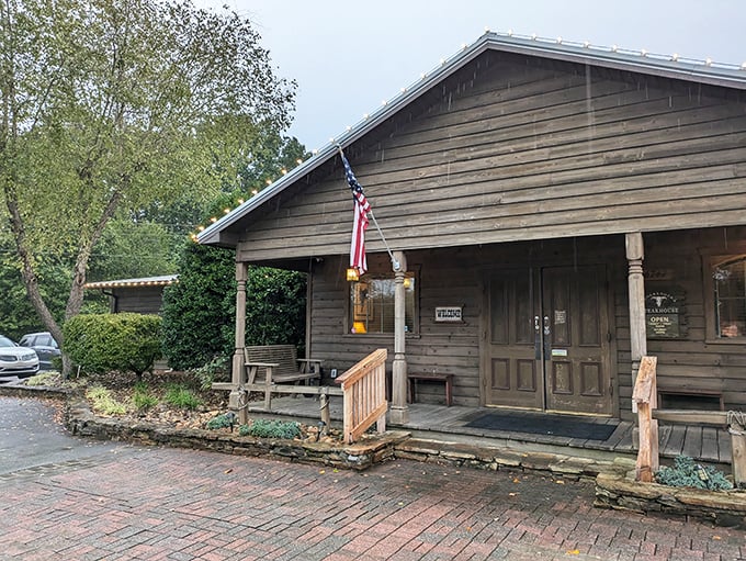 The rustic wooden exterior of Lineberger's looks like it could tell a thousand cowboy stories. Simple, unassuming, and promising great steaks inside.