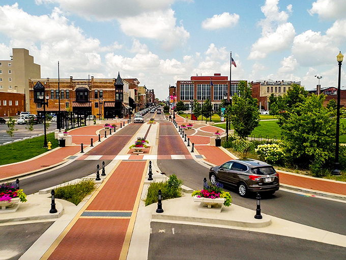 Downtown Muncie's brick-paved streets whisper stories of Midwestern charm and affordable retirement dreams. 
