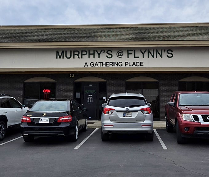 Murphy's @ Flynn's exterior beckons with its humble strip mall charm. Behind that simple sign lies steak paradise waiting to be discovered.