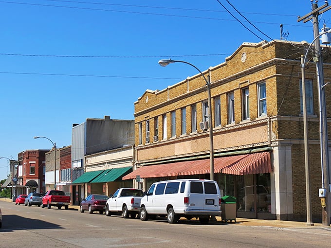 Historic downtown Poplar Bluff – where brick buildings tell stories and Main Street feels like a warm hug from the past.
