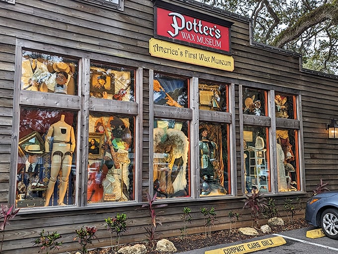 Peering through these windows feels like stumbling upon a secret society of eerily lifelike historical figures frozen in time.