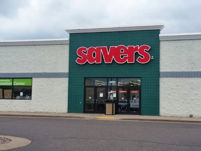 The iconic green and red Savers storefront – where Wisconsin's treasure hunters begin their quests for secondhand gold.