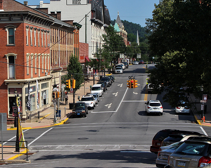 Main Street Bellefonte could double as a movie set—Victorian charm with modern coffee shops hiding behind those classic facades.