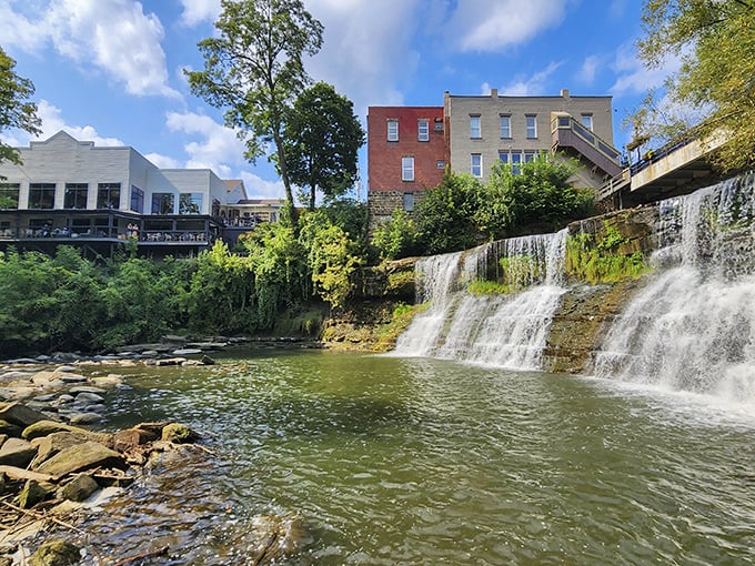 Chagrin Falls: Nature meets small-town charm as the waterfall cascades beneath historic buildings. It's like Norman Rockwell painted a scene with running water!