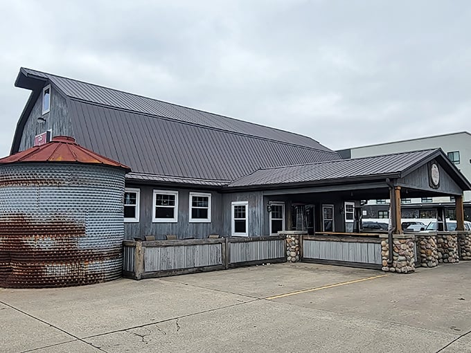 The Chubby Trout's rustic stone pillars and wooden porch welcome you like an old fishing buddy's lakeside cabin.