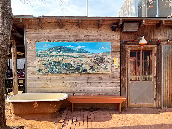That old bathtub outside isn't for washing up—it's a cheeky reminder that you're in for an authentic ranch experience!