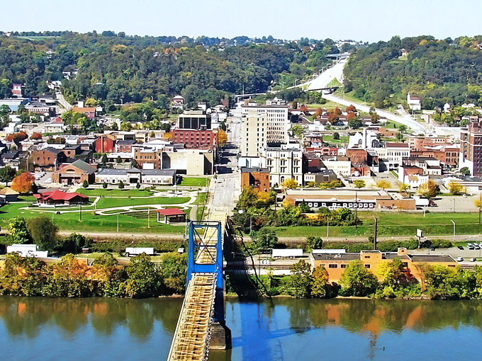 The blue bridge connects more than just riverbanks in Steubenville—it links the past to a vibrant present in this riverside gem.