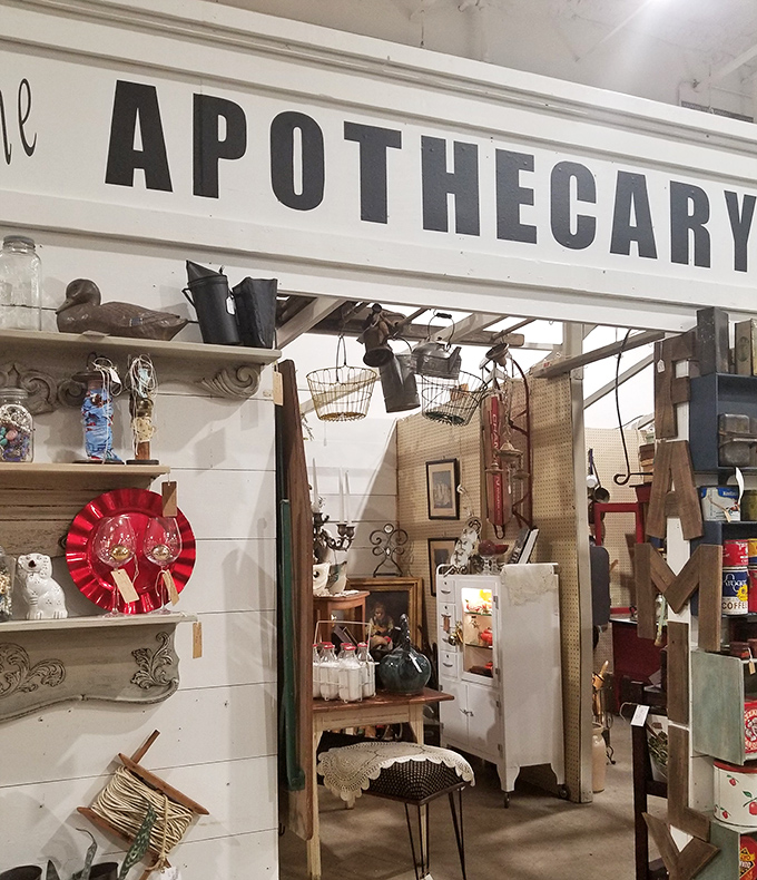 Step into the Apothecary section where vintage medical curiosities might have you wondering if "take two and call me in the morning" once meant something entirely different.