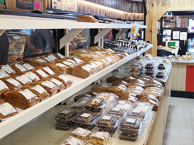 Fresh-baked Amish breads line the shelves like edible works of art, promising that perfect sandwich or morning toast experience.