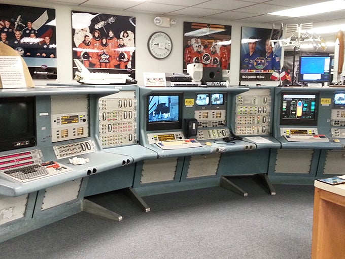 Mission Control never looked so accessible. These authentic consoles once guided rockets skyward—now they're waiting for your curious fingers to imagine the countdown.