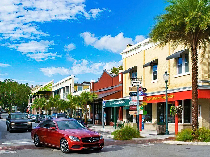 Sunshine, palm trees, and historic storefronts—Mount Dora's downtown looks like a movie set where everyone's having a better day than you are at work.