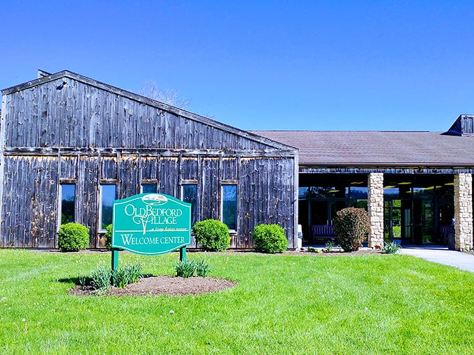 The welcome center blends rustic charm with modern amenities—like the 19th century equivalent of having both vinyl records and Spotify.