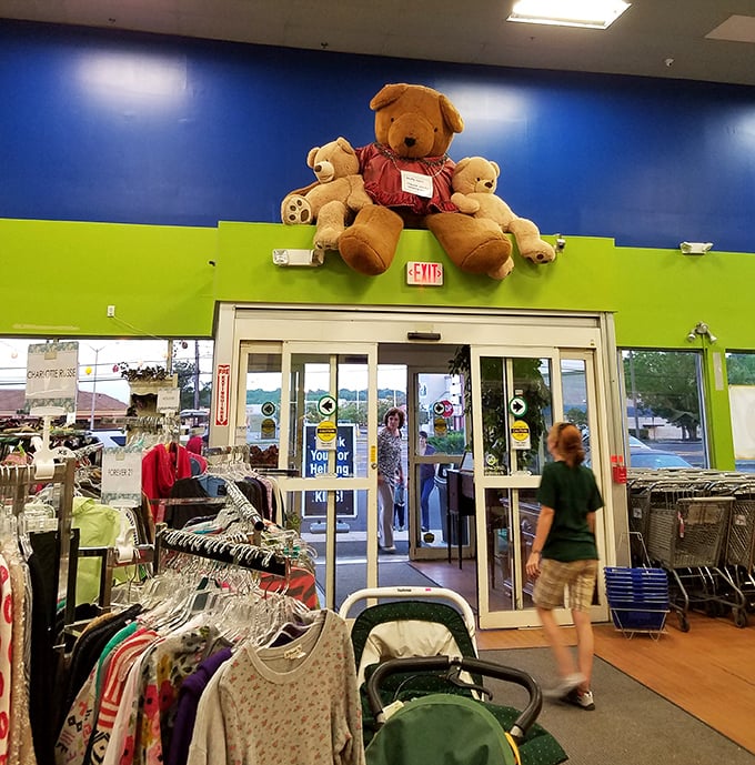 Giant teddy bears stand guard over the entrance, silently promising a shopping experience that's equal parts whimsy and wonderful finds.