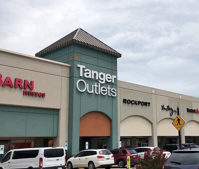 Where fashion meets frugality – Tanger's welcoming facade houses a wonderland of brand names that won't send your credit card into therapy.
