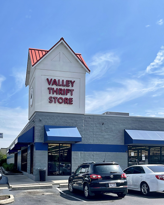 That iconic tower with the red lettering isn't just signage—it's a lighthouse guiding thrift enthusiasts to shores of unexpected discoveries.