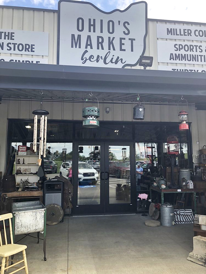 Step through these doors and prepare for sensory overload – vintage finds and handcrafted treasures await behind this unassuming entrance.
