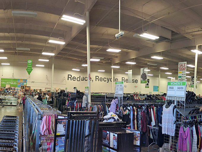 "Reduce, Recycle, Reuse" isn't just a slogan here—it's the battle cry of savvy shoppers navigating this labyrinth of second chances.