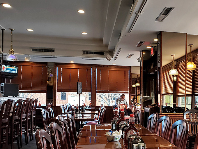 Warm wood tones and classic diner charm create the perfect backdrop for breakfast magic. This isn't just eating—it's experiencing a morning ritual.
