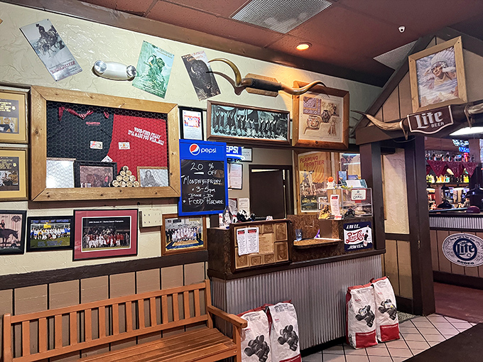 Where sports memories and good times line the walls. This isn't decoration—it's a community scrapbook with beer signs.