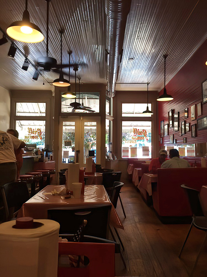 Step inside and time travel hasn't looked this delicious since 1955—tin ceiling, pendant lights, and conversations that flow as freely as the coffee.