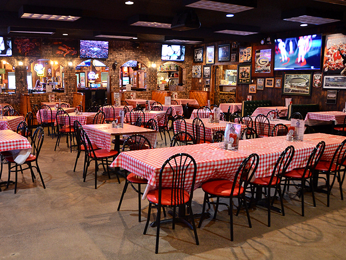 Red and white checkered tablecloths set the stage for barbecue bliss. This isn't fine dining—it's something better: honest food in a place where calories don't count.