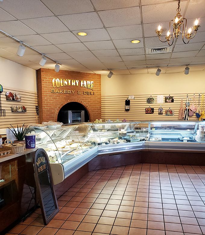 Behind this brick archway lies a treasure trove of homemade delights. The bakery case is where willpower goes to die a delicious death.