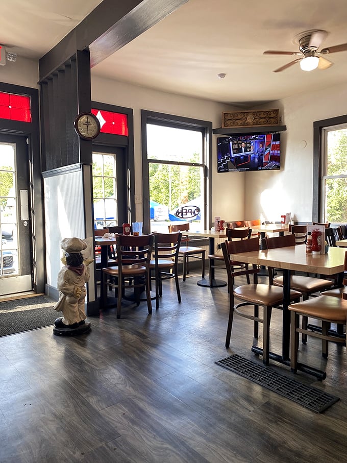 Step inside and you're transported to a simpler time. That chef statue isn't just decoration—he's the unofficial greeter who's seen thousands of satisfied smiles.