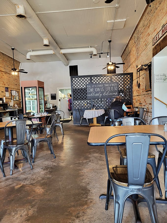 Step inside where exposed brick meets comfort food magic, creating the perfect backdrop for serious pie conversations.