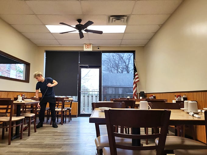 Simple, honest dining spaces where conversations flow as freely as the coffee. No pretension here—just comfort and the promise of a good meal.