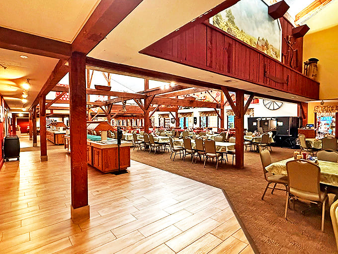 Exposed wooden beams and spacious dining areas create the perfect backdrop for the food coma you're about to willingly enter. Resistance is futile, stretchy pants are recommended.