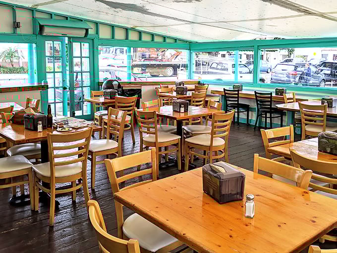 Simple wooden tables and chairs let you know immediately – this place is about the food, not fancy furniture. Authenticity has never looked so inviting.