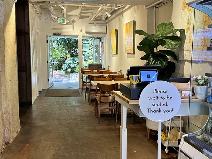 Step inside and exhale. The café's interior strikes that perfect California balance: effortlessly stylish yet completely unpretentious, with plants that are living their best lives.