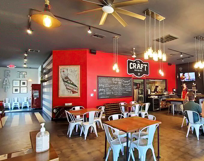 Industrial chic meets comfort food paradise where metal chairs witness daily acts of culinary brilliance.
