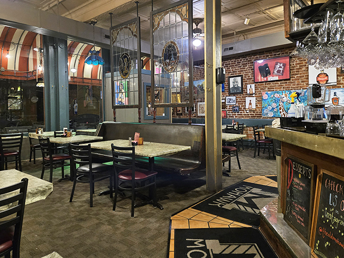 Where exposed brick meets stained glass, The Old Mohawk's interior feels like stepping into your favorite uncle's living room—if he were an exceptional cook.