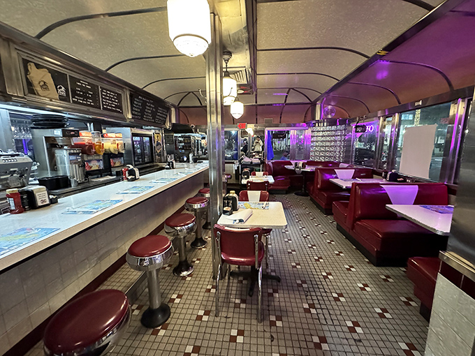 Step inside and suddenly you're the star of your own 1950s sitcom, complete with cherry-red booths and that unmistakable diner hum. 