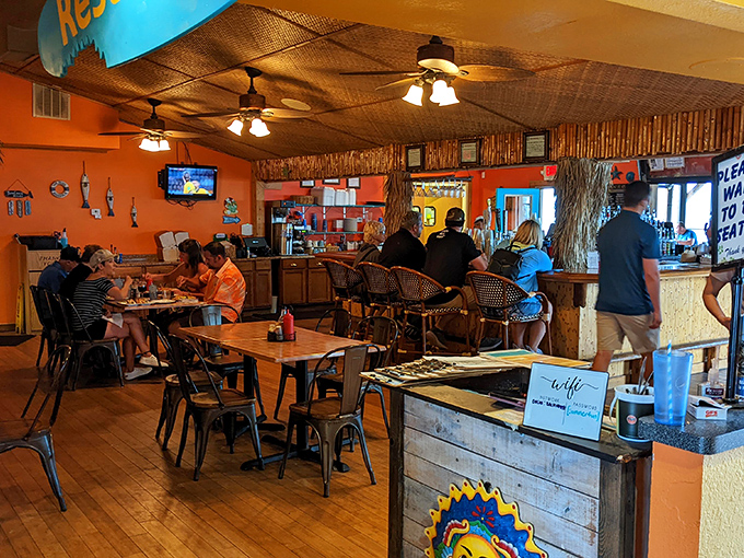 Bamboo ceilings and island vibes create the perfect escape from everyday Ohio dining routine.