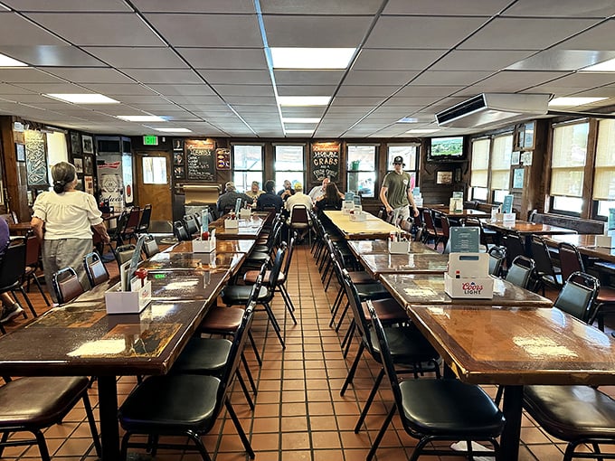 Brown paper tables and wooden chairs create the perfect no-frills stage for Maryland's greatest culinary performance.