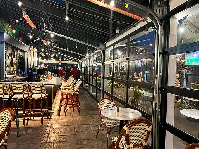 Step inside and time travel to an era when dinner was an event, not just a meal. The enclosed patio offers a perfect perch for people-watching.