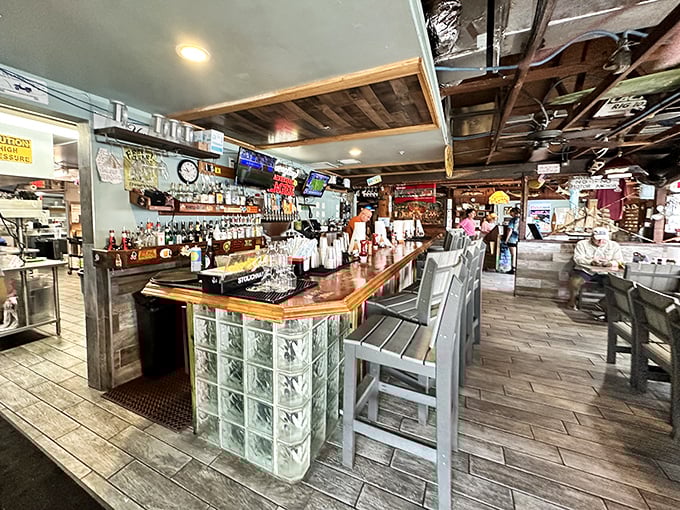 This menu isn't just a list of food – it's a treasure map where X marks the spot for seafood gold. Captain's Platter, anyone?