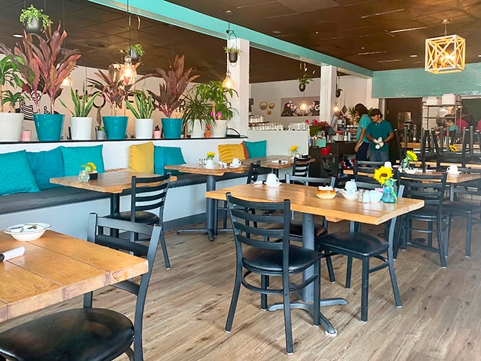 Inside, the bright, plant-filled interior strikes that perfect balance between "Instagram-worthy" and "place where you can actually relax while nursing your coffee."