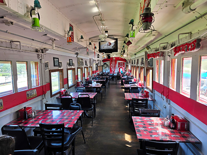Step inside and you're immediately on track for a unique dining experience. The original train car's charm remains intact, just with more delicious aromas.