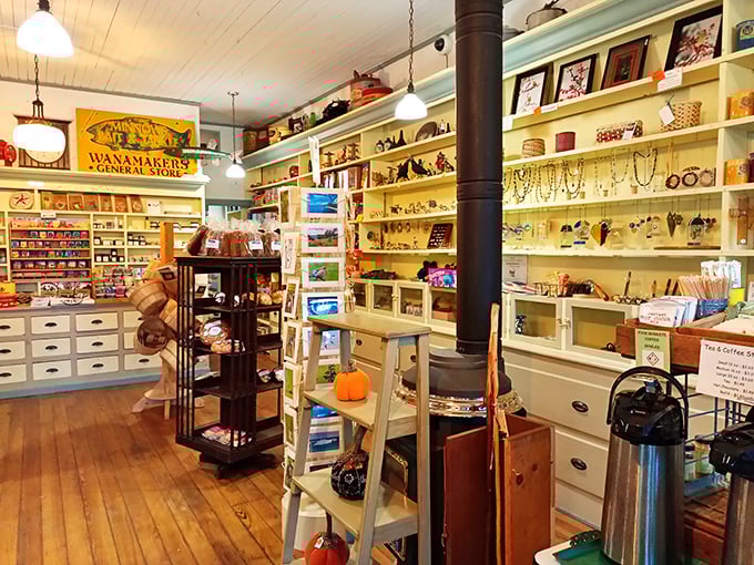 Step inside and time slows down. The wooden floors creak tales of generations past while shelves overflow with treasures both practical and whimsical.