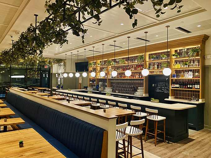 The bar at Tupelo Honey isn't just stocked—it's a liquid library where botanical ceiling touches remind you that good spirits grow from the earth.