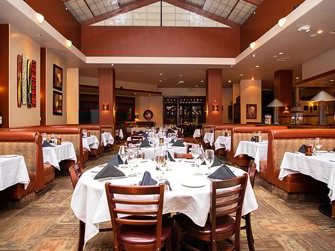 Classic steakhouse elegance meets desert sophistication in a dining room that whispers "serious beef" without shouting pretension. 