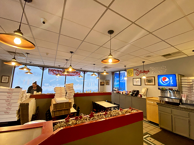 Where sticky bun dreams come true. The unpretentious interior keeps the focus where it belongs—on those magnificent swirls of caramelized joy.