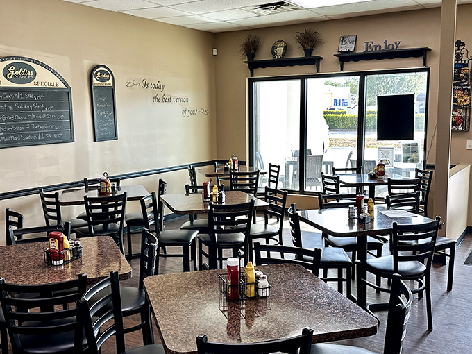 Simple tables, chalkboard menus, and a wall that reminds you to be "the best version of you" – because after their Eggs Benedict, you certainly will be.