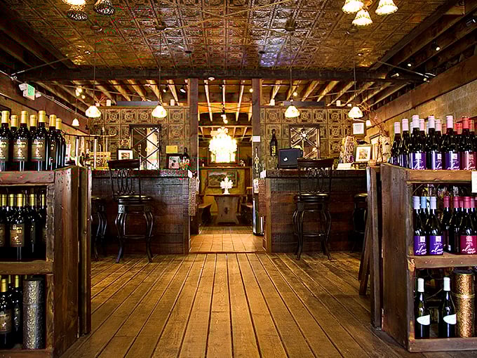 Step inside and the present fades away—pressed tin ceilings, wooden beams, and wine bottles lining the walls create a time capsule worth savoring.