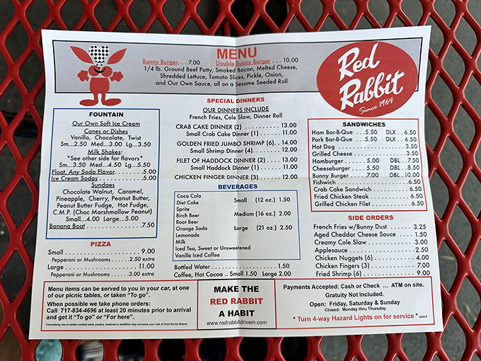 A menu that hasn't changed much since the Beatles were topping charts—and thank goodness for that. Culinary time travel at its finest. 